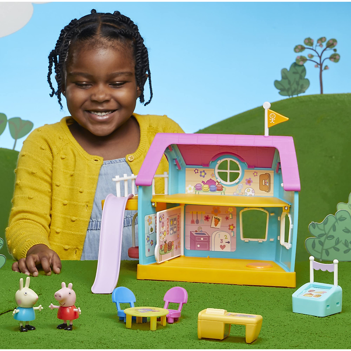 Peppa Pig Club Kids-Only Playset Preschool Toy; Sound Effects; Includes 2 Figures, 7 Accessories; Ages 3 and Up