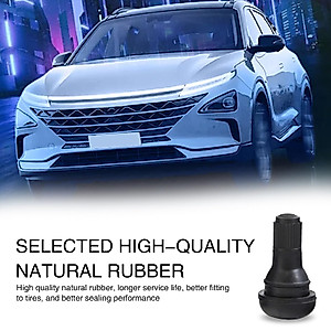 UGSHY 5 PCS Snap-in Tire Valve, TR412 Short Valve Stem, for Tubeless 0.45 Inches Rim Holes on Standard Vehicle Tires (Black)