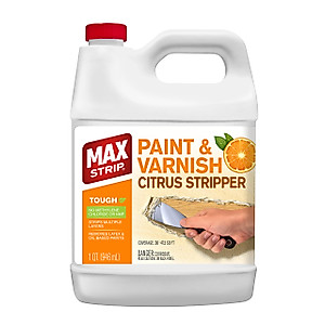 Max Strip Paint & Varnish Citrus Stripper - 1 Quart - Strips Multiple Layers - Removes Latex and Oil Based Paints - No Methylene Chloride No NMP Powerful Formula