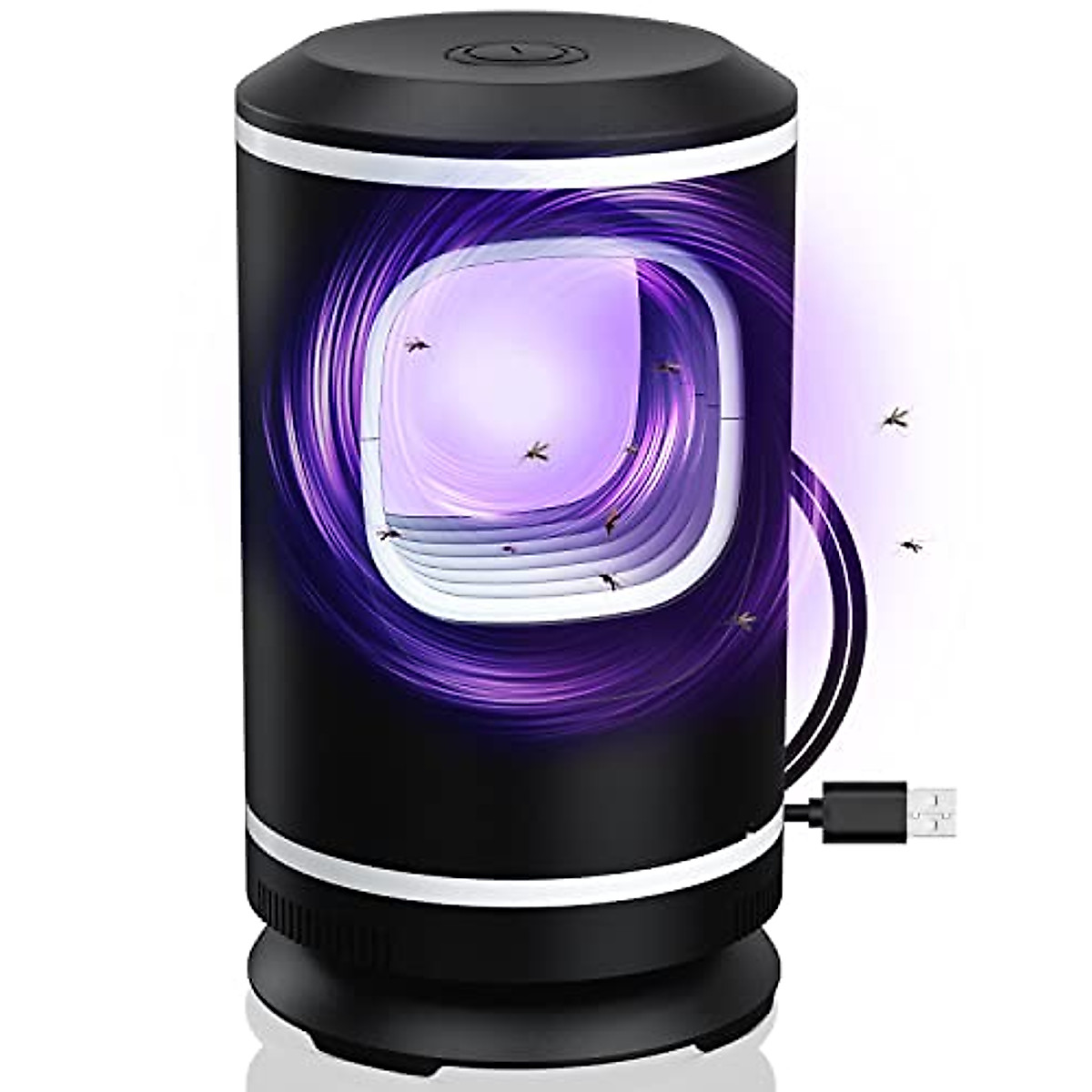 Bug Zapper Indoor, GILAYGROW Insect Trap, Fly Trap, Quiet Fruit Flies Mosquito Killer Trap, Mosquito Lamp, Electric Mosquito Zapper for Bedroom, Living Room, Office, Kitchen (Black)