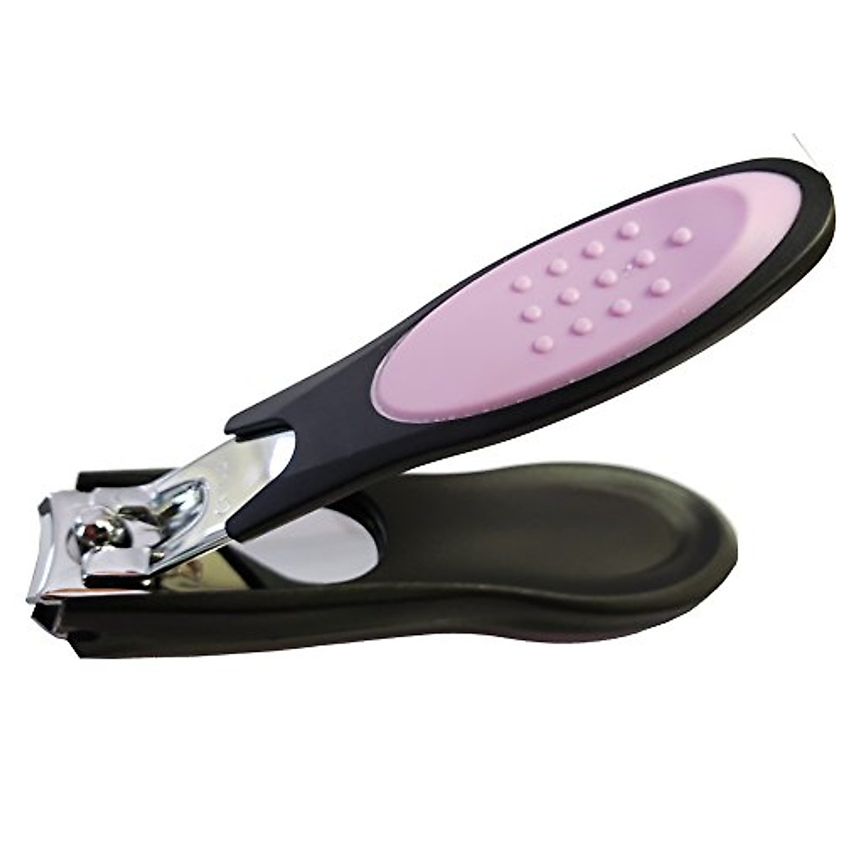 Nail Clipper with Comfort Grip Nail Catcher - Chrome Plated Toenails Clippers Nail Cutter Catches Clippings Sharp Sturdy Trimmer Stainless Steel for Men and Women