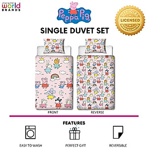 Character World Peppa Pig Playful Single Rotary Duvet Set (PP1PYFDS002)