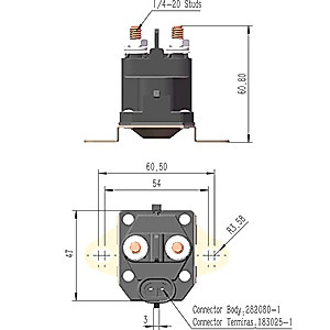Saiyugty 04781700 Starter Solenoid Part Compatible with Ariens Gravely Zoom IKON ZTX ZT XL Zero Turn Mower ATV Vehicle Snowmobile Garden DIY Tool, 12V Lawn Mower Solenoid Parts