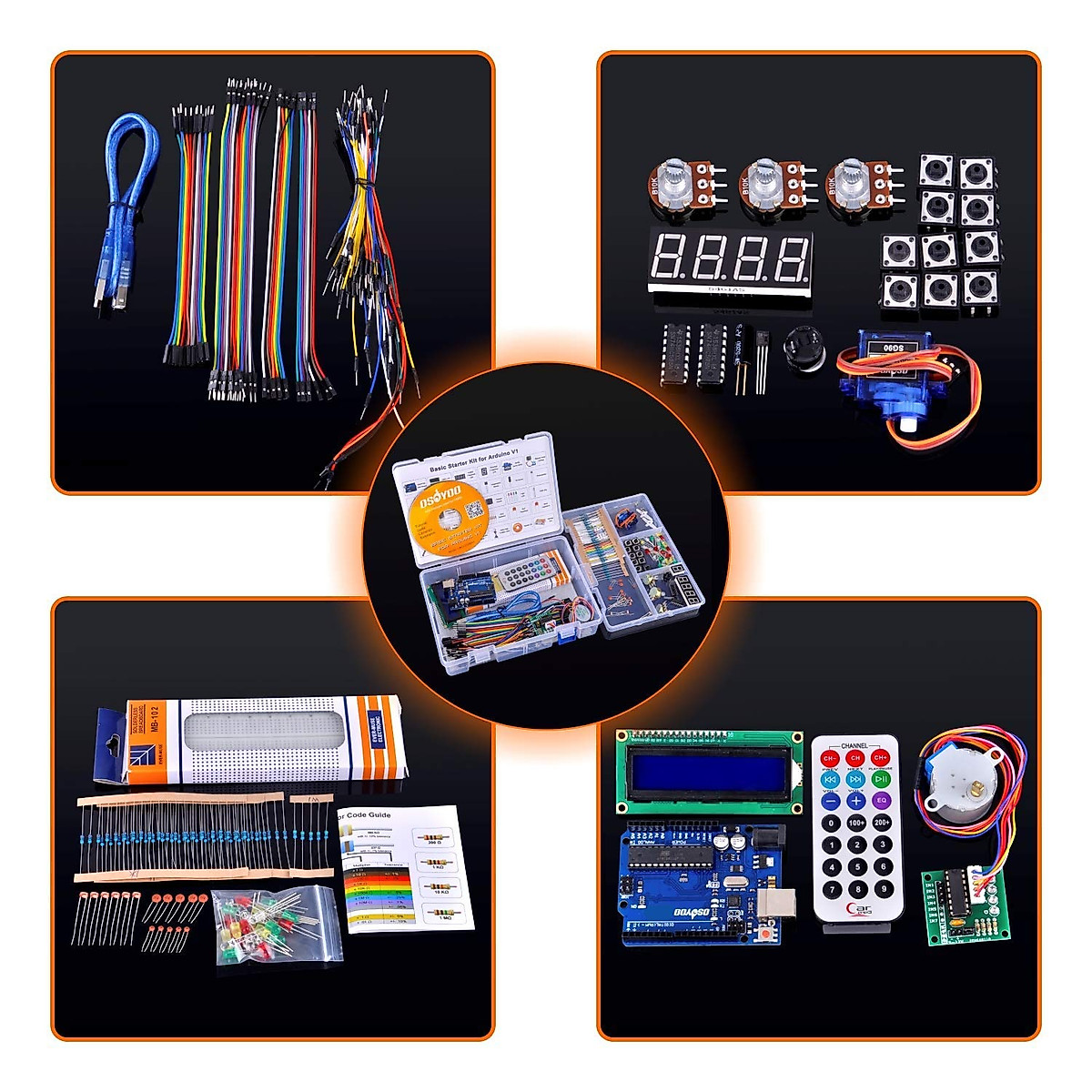 OSOYOO Basic Starter kit for Arduino with Controller Board and USB Cable Compatiable with UNO R3 Including Sampe Projects Programming with IDE