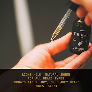 O'Douds Beard Oil for Men - Natural, Vegan Beard Conditioner & Mustache Oil with Jojoba Oil - Softens & Moisturizes Beards & Mustaches with Forest Scent (1oz.)