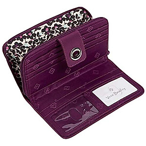 Vera Bradley Iconic RFID Turnlock Wallet in Gloxinia Purple Microfiber