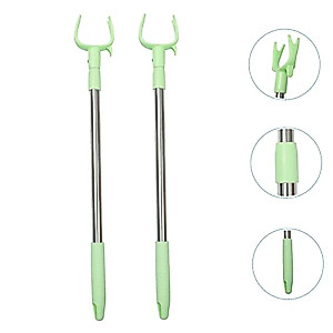 Holibanna 2pcs Clothes Pole Adjustable Hitch Metal Forks Metal Clothes Hanger Garment Hook Reach Pole Clothing Shepherd Hook Clothing Hanger Rod Home Clothes Rod Home Supplies Clothes Pole