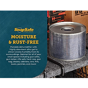 SnapSafe Reusable Canister Dehumidifier, 75902 - Portable, Easy to Use Moisture Absorbers for Gun Safes & Cabinets - Prevent Moisture Damage for Gun Safe Accessories, Firearms in Your Gun Vault