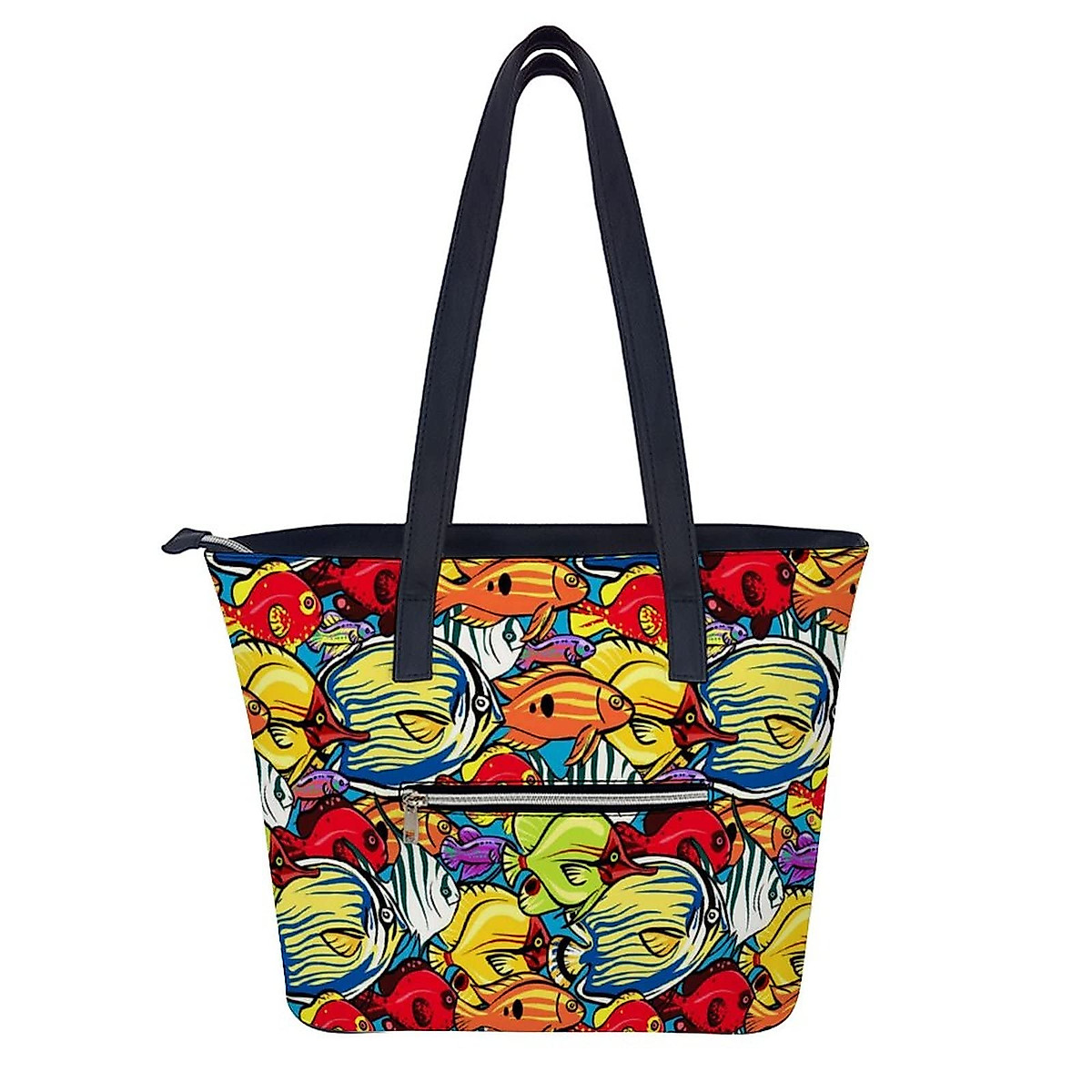 Coral Reef Sea Women's Tote Bag PU Leather Shoulder Bag Handbags Purse For Work Shopping Travel