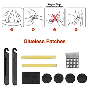 Bicycle Repair Bag & Bicycle Tire Pump, Home Bike Tool Portable Patches Fixes, Fixe, Inflator, Maintenance for Camping Travel Essentials Tool Bag Bike Repair Tool Kit Safety Emergency All in One Tool