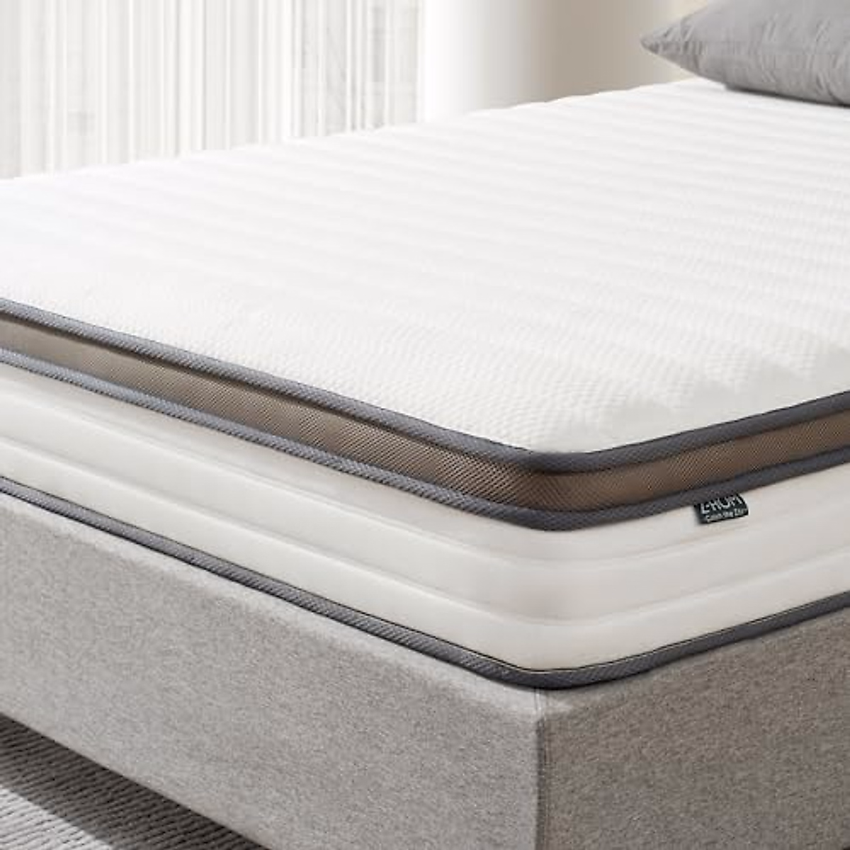 Z-hom Full Mattress Bed in a Box, 10 Inch Cooling Memory Foam Spring Mattress Full Size, Hybrid Innerspring Mattress Full, Medium Soft Full Mattresses for Silent Sleep, White