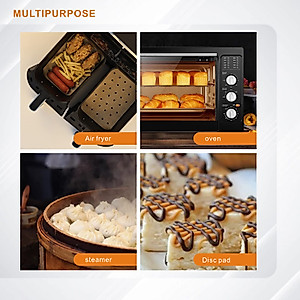 CUTIECLUB 2pcs Silicone Pot and 100pcs Disposable Liners Paper Set for Ninja DualZone XL/Dual Air Fryer, Rectangle Basket with Finger Holder and Clip