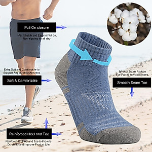 Ortis Cotton Moisture Wicking Mesh Ventilating Running Cushion Low Cut Socks for Men 10 Pack(Denim XL)