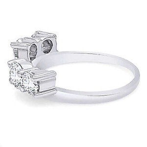 1Ct Round Cut Cubic Zirconia 14K White Gold Plated 925 Sterling Silver Enhancer Engagement Wrap Band Ring For Women's. (7)