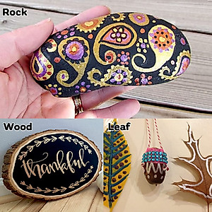 Dyvicl Metallic Marker Pens - Set of 9 Medium Point Metallic Markers for Rock Painting, Black Paper, Card Making, Scrapbooking Crafts, DIY Photo Album