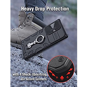 Nillkin for Samsung Galaxy S23 Ultra Case with Slide Camera Cover & Upgraded Kickstand, Mil-Grade Shockproof S23 Ultra Phone Case for Galaxy S23 Ultra Cases 6.8 Inch Black