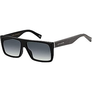 Marc Jacobs Marc096/s 0807/9O 57mm Black/Dark Grey Gradient Rectangle Sunglasses for Women + BUNDLE with Designer iWear Complimentary Eyewear Care Kit…