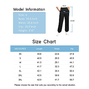 THE GYM PEOPLE Women's Fleece Sweatpants Warm Workout Joggers Pants with Pockets Black