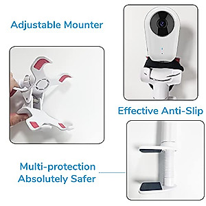 TakTark Universal Baby Camera Mount, Flexible Baby Camera Holder, Baby Monitor Shelf, Baby Camera Stand for Crib Nursery,1080P Indoor Alert Compatible with Most Baby Monitors (C80-1)