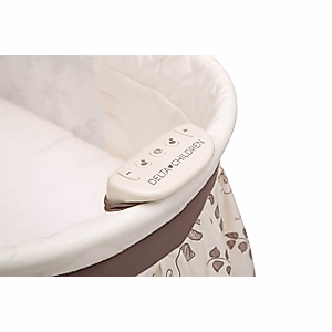 Delta Children Deluxe Sweet Beginnings Bedside Bassinet - Portable Crib with Lights and Sounds, Falling Leaves