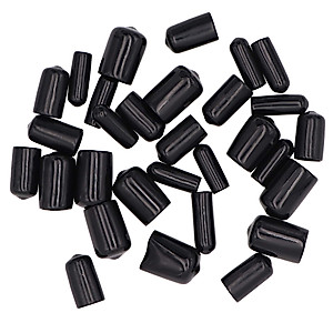 30pcs Black Pipe Post Bolt Screw Rubber Thread Protector Cover Vinyl Tube End Caps,Assorted 1/4-inch to 1/2-inch-3 Sizes