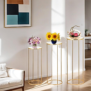 Bonastella Cylinder Stands for Party, 3PCS Cylinder Pedestal Stand, Cilindros Para Fiestas Cake Table Stand for Parties Metal Plant Stand Cylinder Tables for Parties Round Cylinder Stands for Party