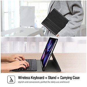 ProCase Keyboard Case for iPad Pro 11 2022 2021 2020 2018, Slim Shell Lightweight Cover with Magnetically Detachable Wireless Keyboard for iPad Pro 11 Inch 4th 3rd 2nd -Black
