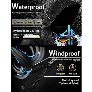 GEMYSE Women's Mountain Waterproof Ski Snow Jacket Winter Windproof Rain Coat Outdoor Hiking Windbreaker(Black 8301,X-Large)