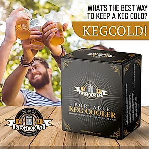 KEGCOLD Portable Keg Cooler - Foldable, Reusable, Lightweight, Insulated, and Easy Setup (1/6 Size Keg, Sixtel)
