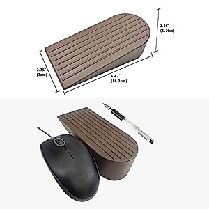 Big Rubber Door Stoppers 2 Packs Heavy Duty Wedge Door Stop for All Floors 1.9 Inches Non-Scratching Doorstops Special for Home Office School Hotel Heavy Door (Brown)