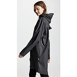 RAINS Men's Long Jacket, Black, Small/Medium