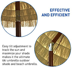 EasyGo 6.5' Thatch Patio Tiki Umbrella Tropical Palapa Raffia Tiki Hut Hawaiian Hula Beach Umbrella - BEST SELLING