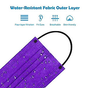 60PCS Disposable Face Mask Unisex Fashion Covering 4-Layer 6 Solid Colors Individually Sealed Nonwoven Skin-Friendly Breathable Comfortable for Men Women