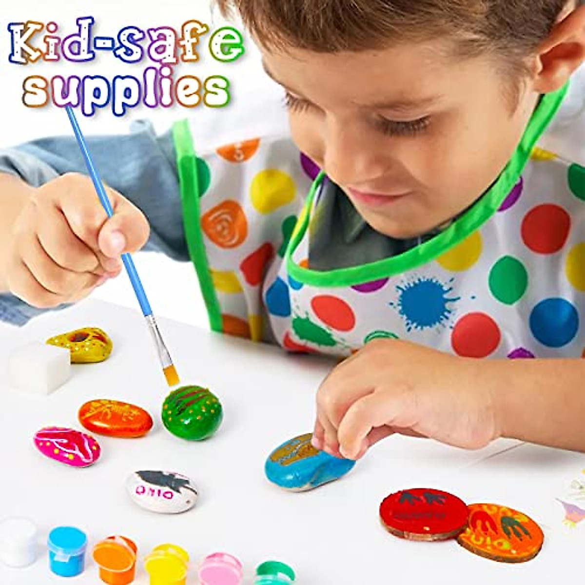Rock Painting Kit for Kids, Glow in The Dark Arts & Crafts Gifts for Boys and Girls Ages 4-12, Kids Craft Kits Art Set, Creative Art Toys for Kids Age 4, 5, 6, 7, 8, 9, 10, 11,