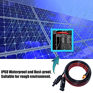 iHaospace Solar to XT60i Charging Cable 10AWG, XT60i to Solar Panel Connector Extension Cable 10FT Compatible for EcoFlow River and Delta 2 Pro Max Bluetti EB55 Anker 757 767 Protable Power Station