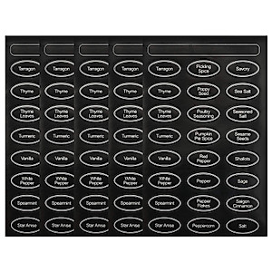Beeyoka Spice Jar Stickers, Includes 94 Labeling Stickers and 24 blank Stickers,Total 5 Sheets for Spice Tins