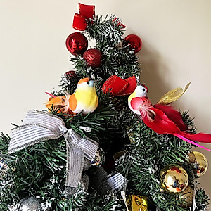 LWINGFLYER 12pcs Artificial Foam Feather Birds with Claw Fake Birds Ornaments for Craft Festival Christmas Decoration Wedding Decor 15cm/5.9inch (12pcs Claw)