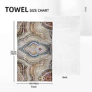 AKAUTOSM Microfiber Face Wash Cloth, Washcloth Towel for Bathroom/Spa/Gym, Highly Absorbent/Soft (Onyx Stone Pale Blue 27.5*16inch)