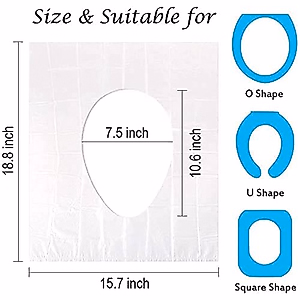 NEAGLORY 100 Pack Disposable Plastic Toilet Seat Cover Waterproof and Non Slip Individually Wrapped, for Travel, Toilet Seat Protectors for Toddler Potty Training, Pregnant Mom, Adult