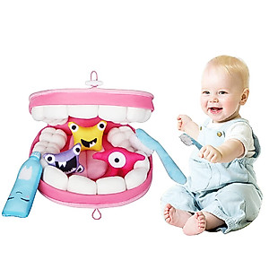 KAKIBLIN Educational Plush Toy, Preschool Educational Plush Toys for Kids, Teaching Kid How to Protect Teeth and Learning What in Their Oral