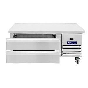 Polarman 48" Commercial Chef Base Refrigerator, 2 Drawer Refrigerated Chef Base, Stainless Steel Commercial Refrigerator, Kitchen Base Storage Cabinet for Restaurant, Bar