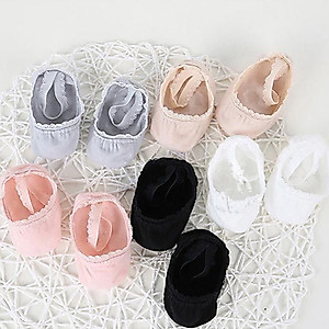 BEHELE Baby Girl Socks with Grips Lace Non-skid Toddler Socks Newborn Infants Anti Slip Skid Princess Mary Jane Dress Socks 0-3T 5 Pairs (S(3-12month))