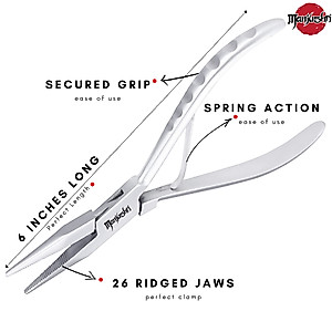 Manjushri Precision 6 Inches Fish Pin Bone Pliers Tweezers for Removing, Plucking and Pulling Pin Bones (Silver)