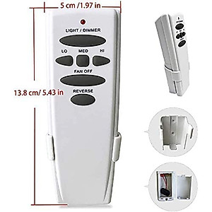 Ceiling Fan Remote Control Replacement for Hampton Bay Hunter UC7078T CHQ7078T CHQ8BT7078T L3H2003FANHD Fan-HD Fan-HD6 RR7078TR, with Reverse