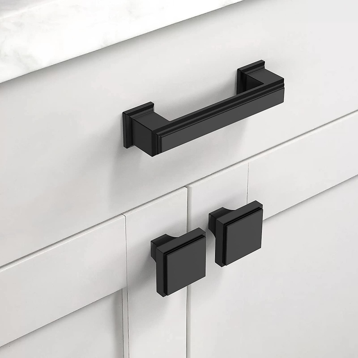 Asidrama 10 Pack 3 Inch(76mm) Matte Black Kitchen Cabinet Handles Cabinet Pulls Kitchen Cabinet Hardware for Cupboard Drawer Pulls