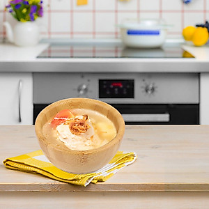 Hemoton Wooden Tray Salad Bowl Child Dried Fruit Food Bowl Bamboo Flatware