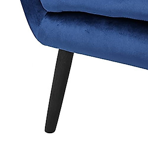 Christopher Knight Home Seigfried Mid-Century Velvet Arm Chair, Navy Blue / Black, 28.5D x 34.25W x 39.75H in