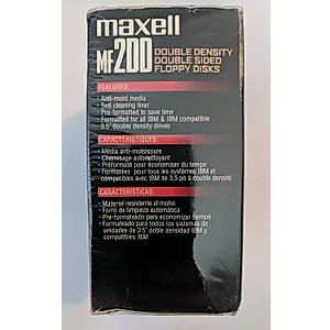 Maxell 3.5-inch Micro Floppy Disks 10 Pack, Double Sided, Double Density, Black