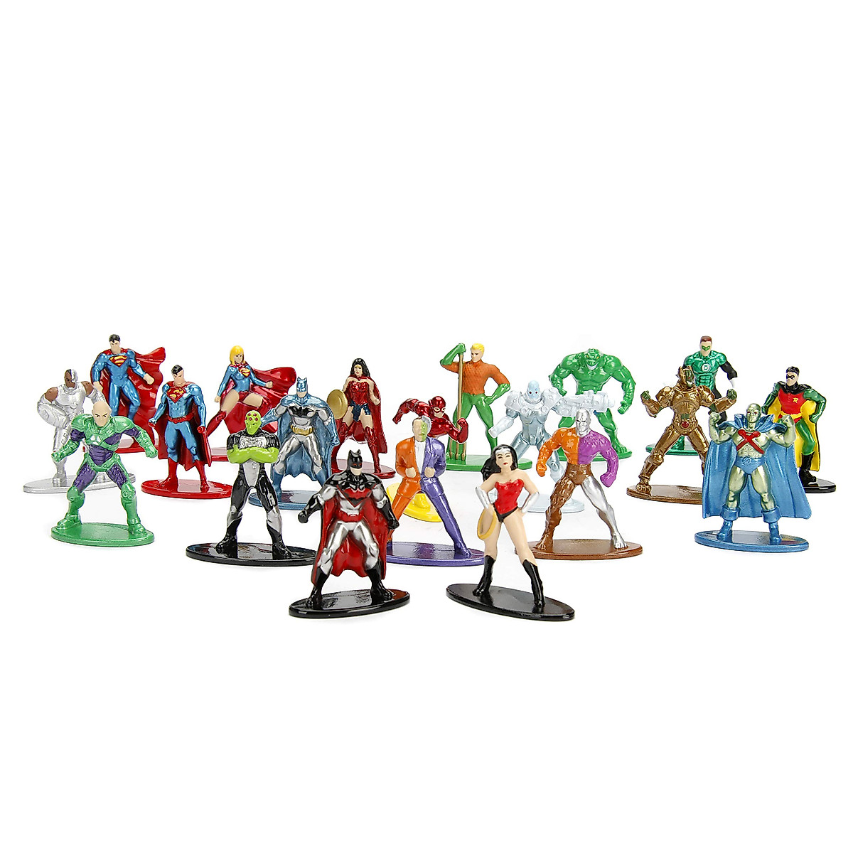 Jada Toys DC Comics 1.65" Die-cast Metal Collectible Figures 20-Pack Wave 1, Toys for Kids and Adults, Multi-Color (84409)