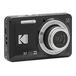 Kodak PIXPRO Friendly Zoom FZ55 Digital Camera (Black) Bundle with Case for Compact Point and Shoot Cameras (2 Items)